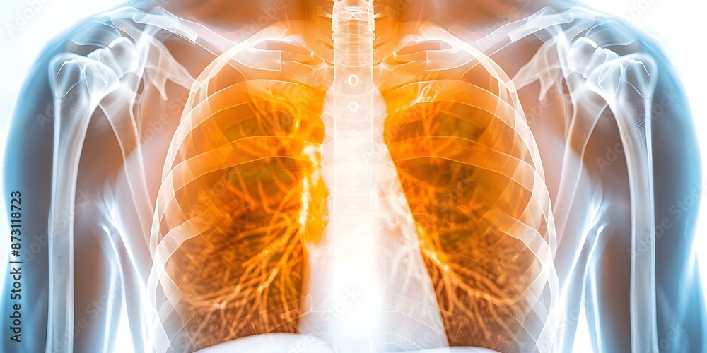 Xray image of healthy male chest with cybercore theme and digital ...