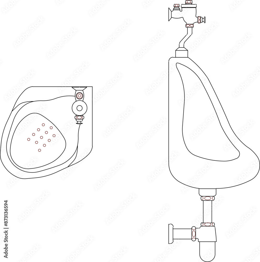 Vector silhouette illustration sketch drawing design detail Sanitary ...