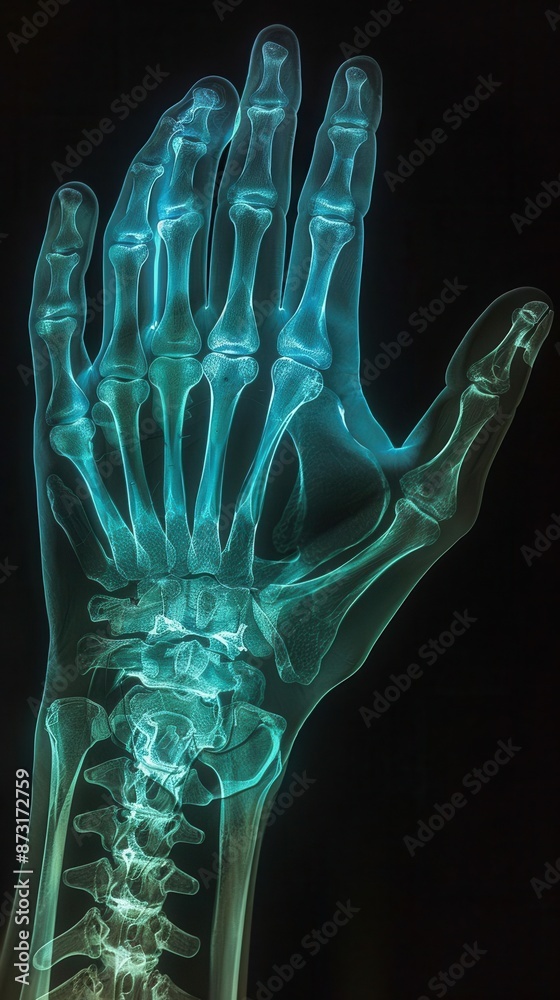 Clear and detailed Xray view of a hand, highlighting the ulna and ...