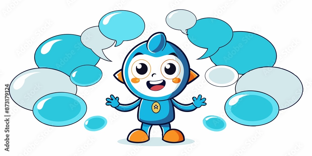 ภาพประกอบสต็อก Delightful cartoon character surrounded by halo of ...