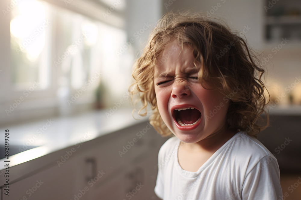 Angry boy child throwing tantrum, screaming and crying Stock Photo ...
