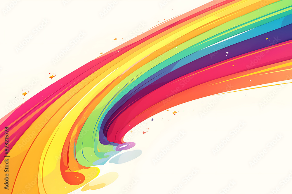 Cartoon rainbow rendered on a white background, featuring bright and ...