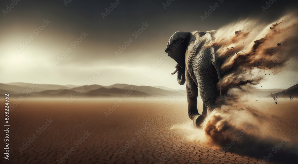 Elephant. Endangered species face extinction as climate change and ...