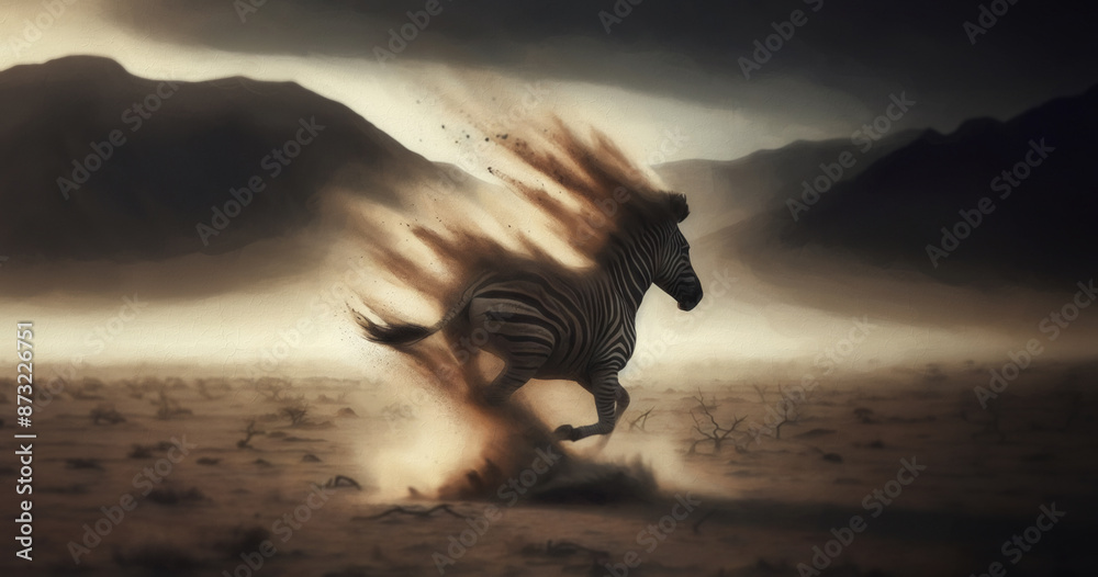 Zebra. Wildlife threatened by global warming and deforestation ...