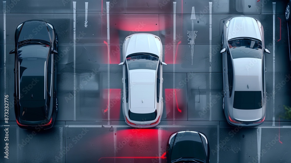 Parallel parking top view with a smart car parking assist system ...