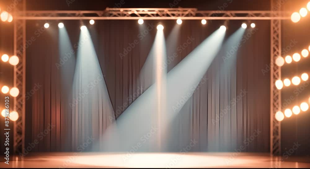Empty stage light background Illuminated stage with warm lighting ...