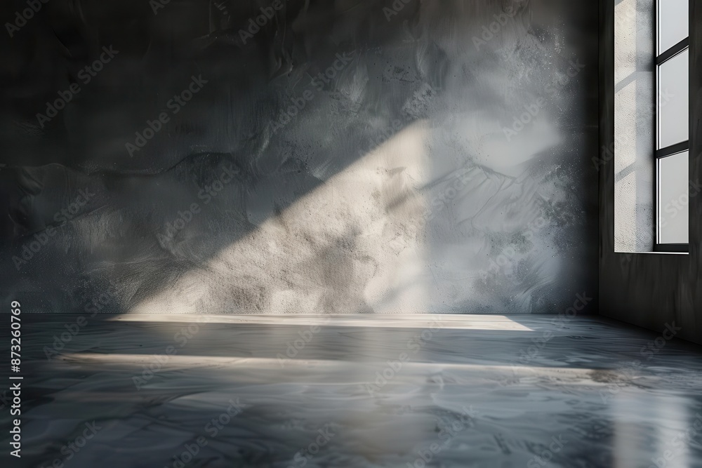 minimalist photography studio with seamless grey backdrop single ...