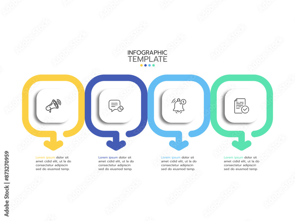 Infographic 4 step timeline journey, Timeline flat simple infographics ...