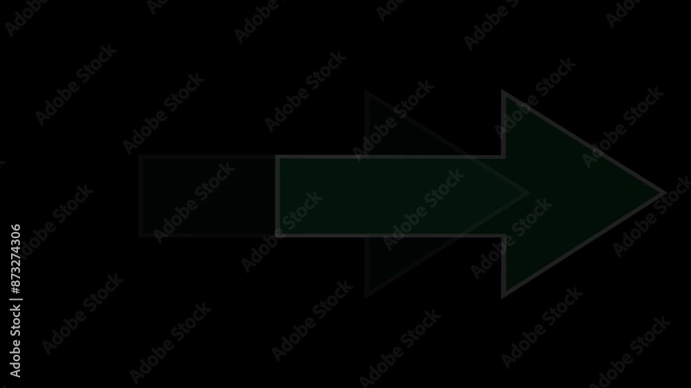 green arrow moving right side. Arrow indicate the direction right side ...