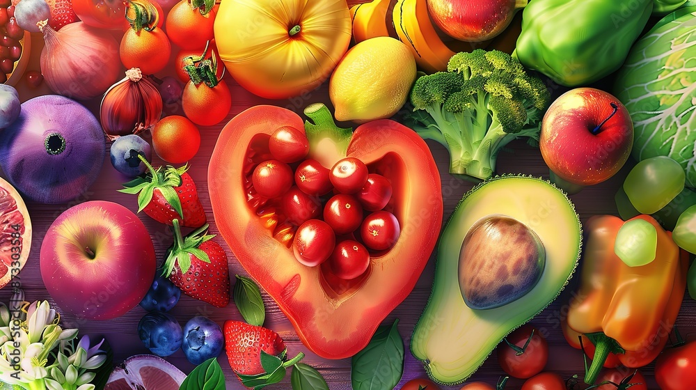 Glorious Real food pyramid assortment still life Stock Illustration ...