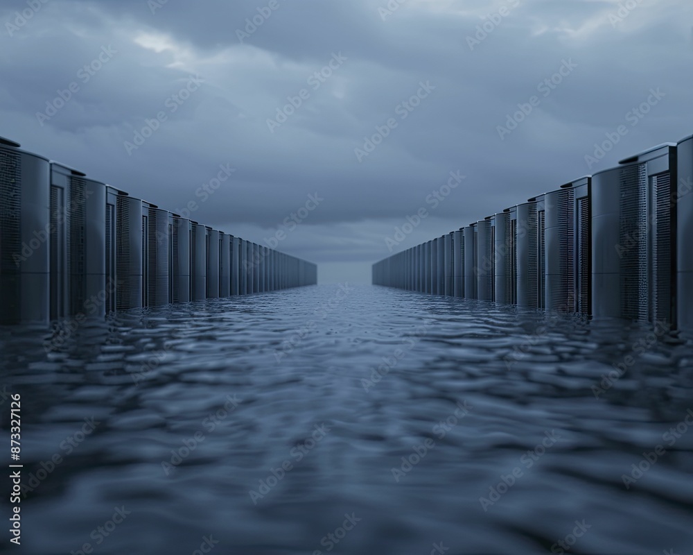 Floating data centers, demonstrating the cutting-edge design of data ...
