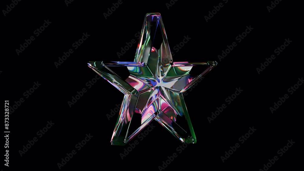 Visualization of a glass star with a strong prism effect. Loop ...