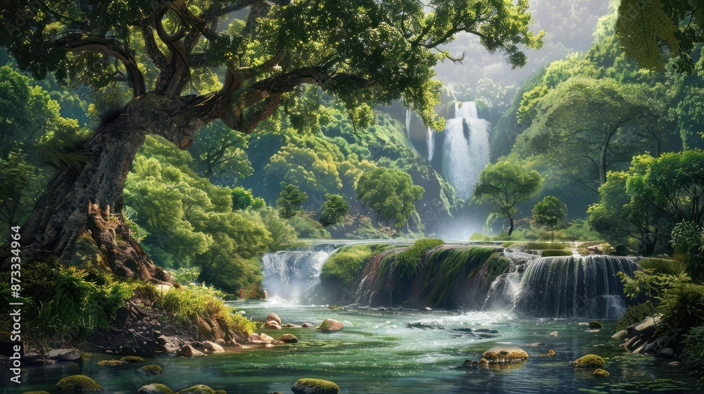 Creation. Genesis. God planted a garden in a place called Eden. Verdant and serene garden ...