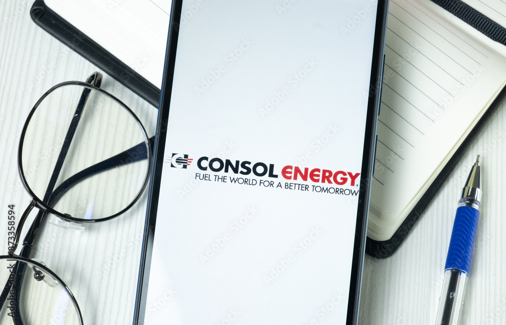 New York, USA - 30 June 2024: CONSOL Energy Logo on Phone Screen ...