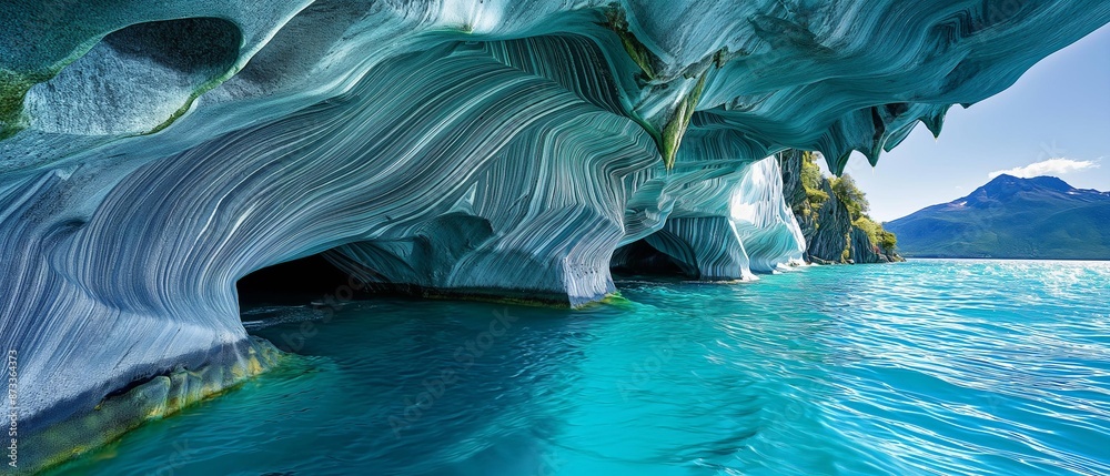 AI generator image of Marble Caves of Chile Chico Puerto Río Tranquilo ...