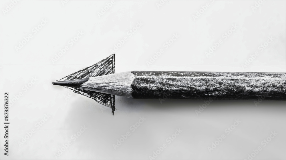 The pencil shown in the picture points to the left side. Stock Photo ...