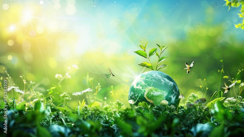 Earth Day: A Symbol of Hope and Renewal - A vibrant green globe with a ...