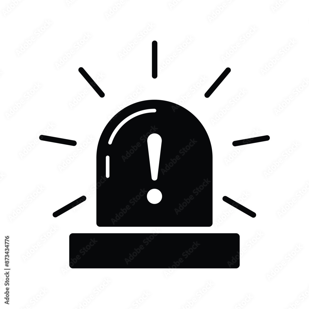 Emergency siren icon collection. Important message or alert, ambulance ...