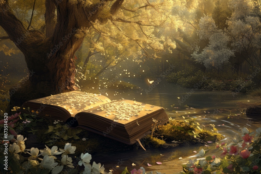 Step into the enchanting forest book scene and immerse yourself in a ...
