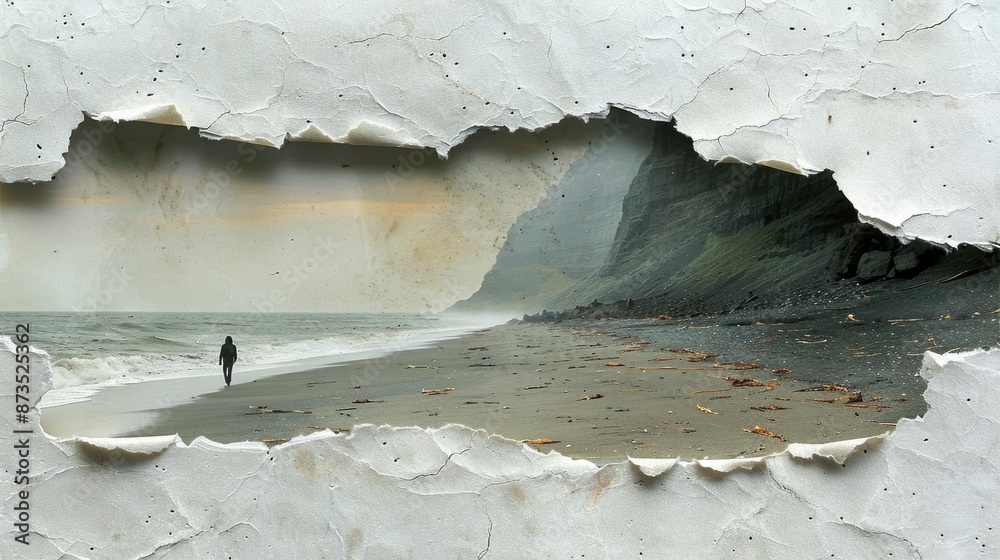 A photo of the top corner ripped off from an empty sandpaper, on it is ...