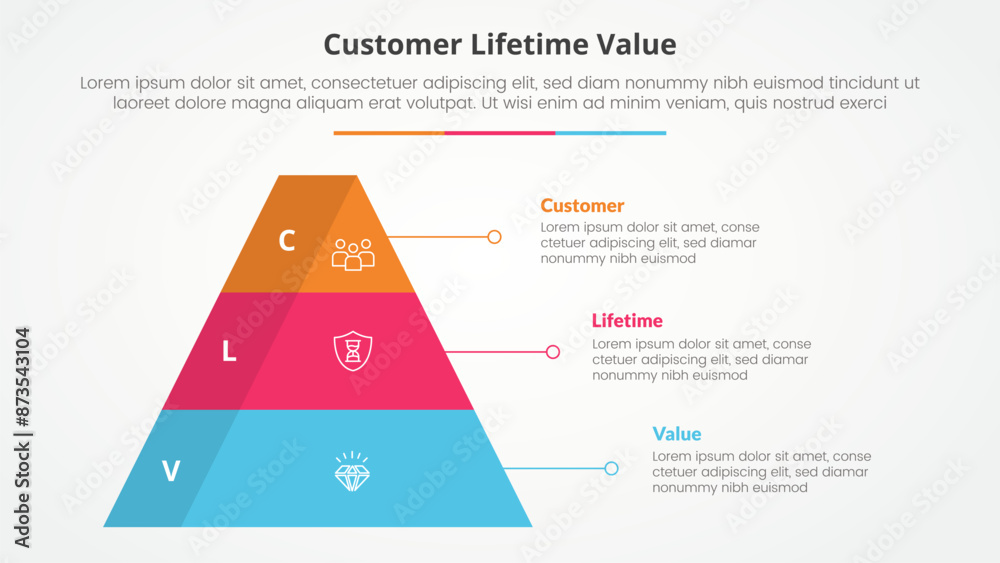clv customer lifetime value infographic concept for slide presentation ...