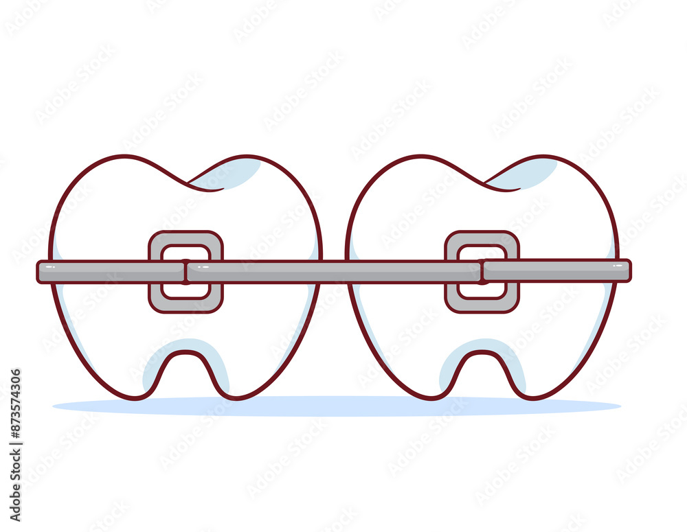 Cute Braces Teeth Cartoon Vector Character. Education Human Organ ...