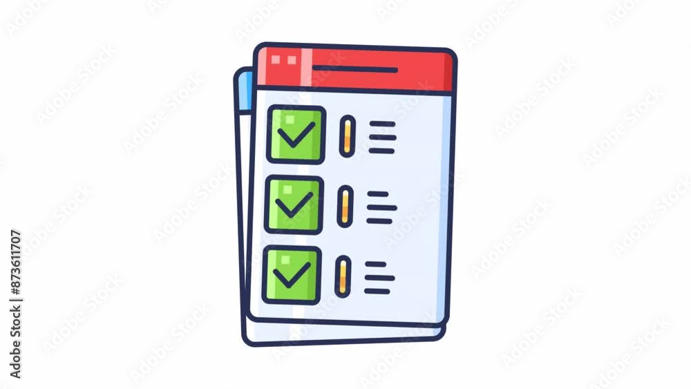 Checklist with three green check marks box. Suitable for project ...