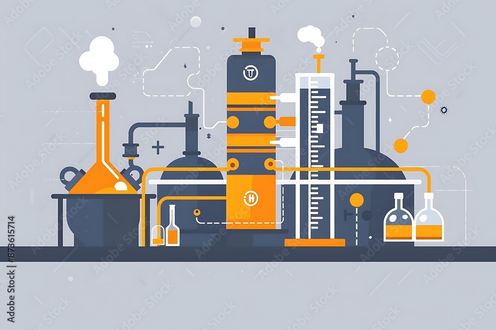 An icon of a chemical reactor, symbolizing industrial chemistry and ...