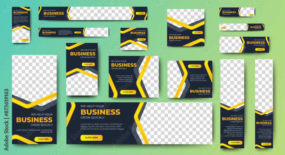 Set of promotion kit banner template design with modern and minimalist ...