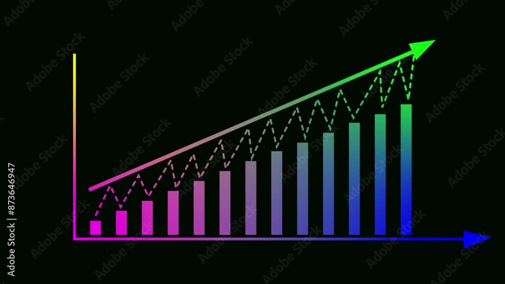 Stock market abstract finance background with motion graph, chart bars ...