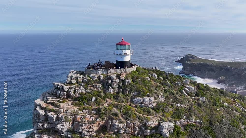 Cape Point Lighthouse At Cape Town In South Africa. Table Mountain ...