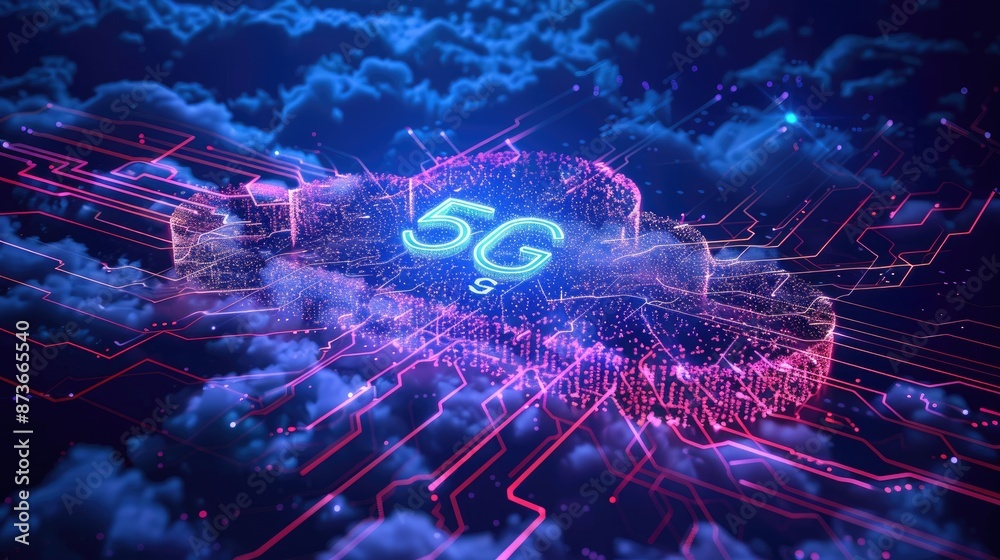 Advanced text 5G revolution, innovative data technologies that ...