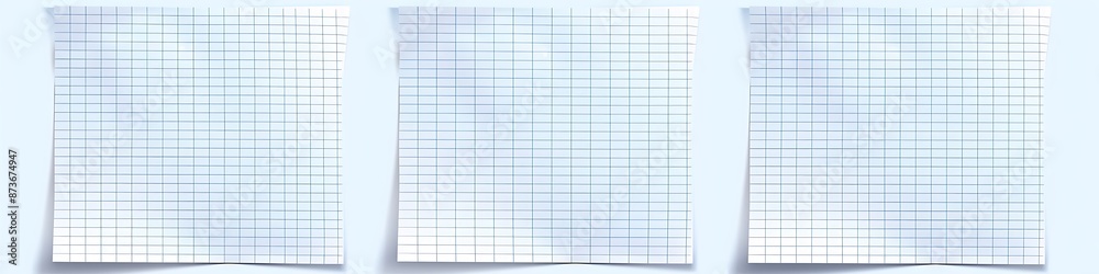 High-resolution vector illustration of square lined paper blank sheets ...