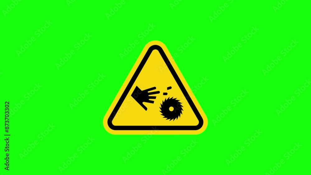 ISO Triangle Warning Sign: Cutting of Fingers or Hand with Rotating ...