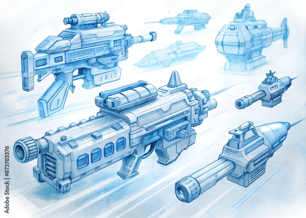 High-tech military equipment, advanced communication devices, and ...