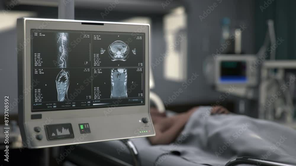 Medical Exam Of Patient Organs By Scanner In Emergency Hospital ...