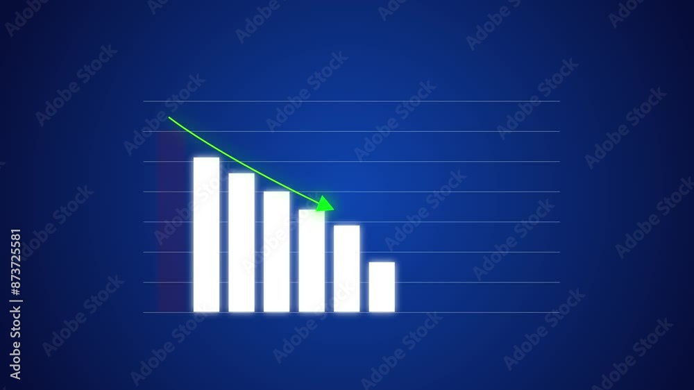 Transparent, Alpha Channel, Falling Chart with Arrow Animation ...