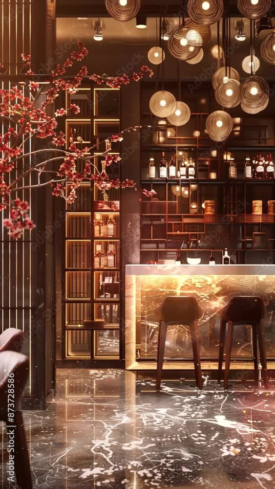 design of interior lounge bar portrait background seamless looping ...