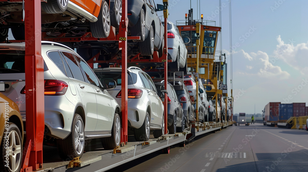 car carriers transporting multiple vehicles with truck, highlighting ...