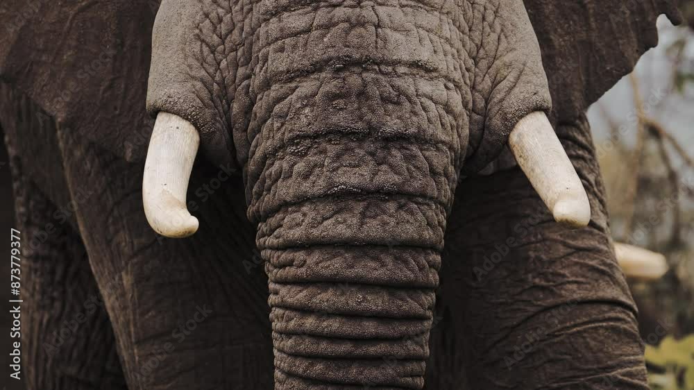 African Elephant Trunk Close Up Extreme Detail in Serengeti National ...