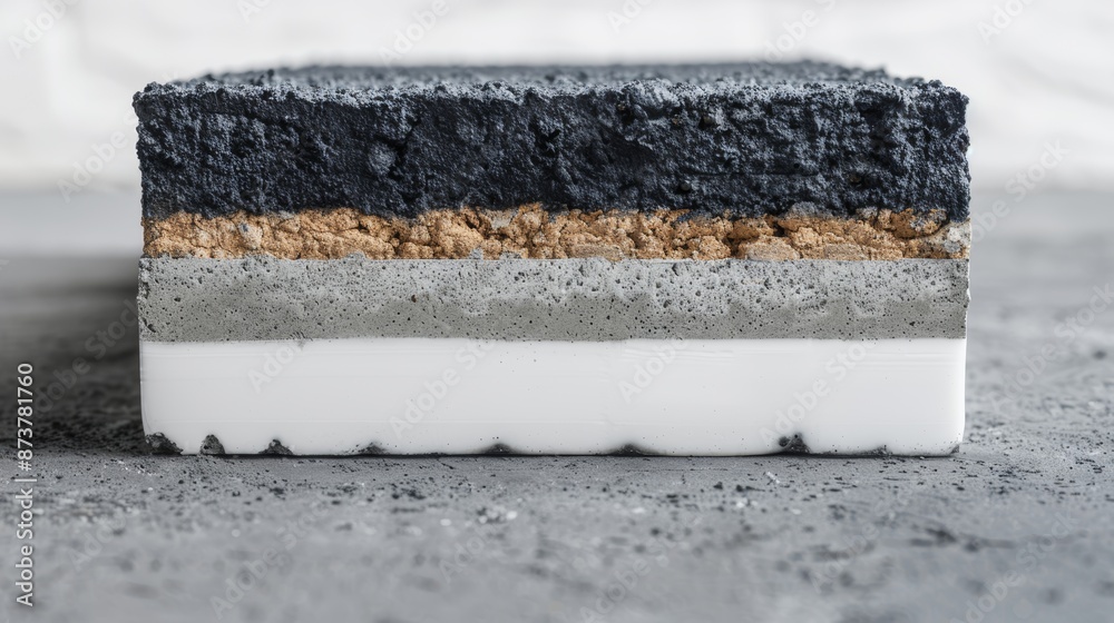 Innovative depiction of a newly layered material with a fresh concrete ...