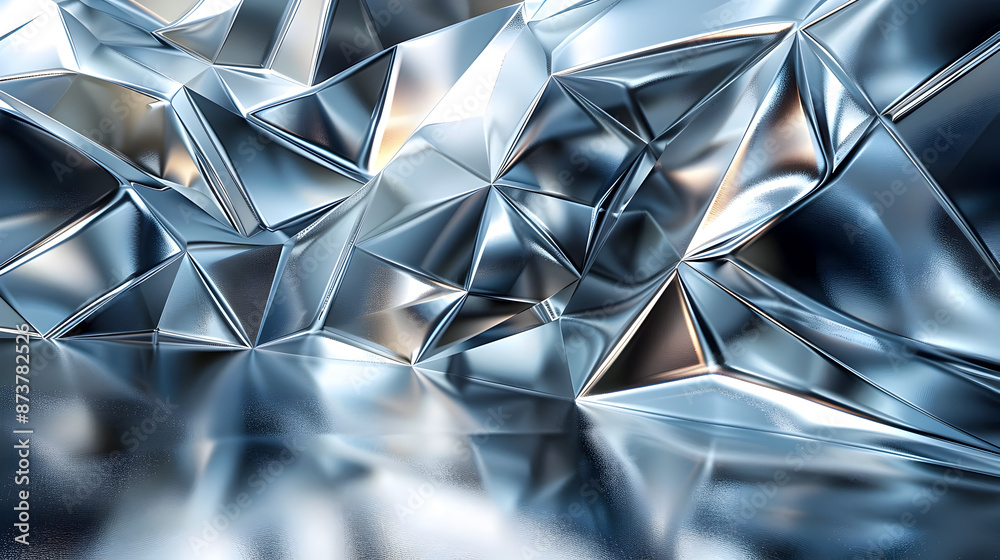 Sophisticated silver and platinum abstract with clean angular geometric ...