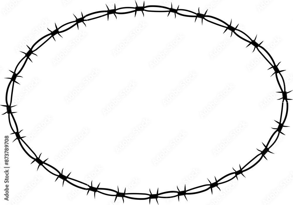 Poster Barbed wire twisted ring y2k, round border tattoo, gothic ...