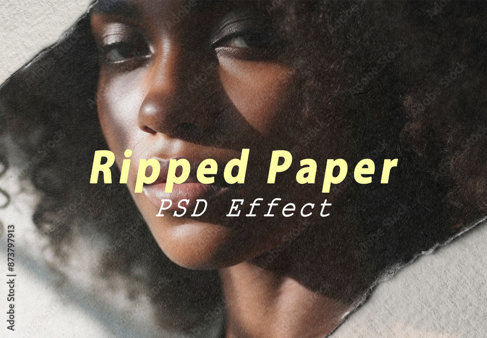 Ripped Paper Texture PSD Effect Stock Template | Adobe Stock