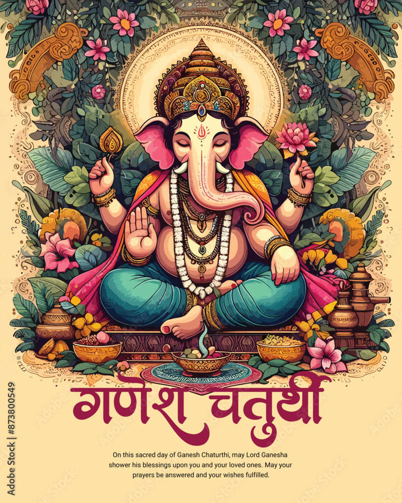 Happy Ganesh Chaturthi Indian God Festival Celebration Social Media ...