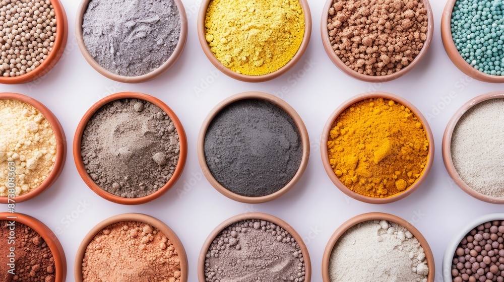 Dynamic image of various mortar compounds, displaying different blends ...