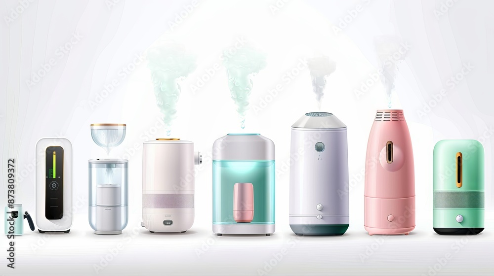 air humidifier and purifier set with realistic household appliances of ...