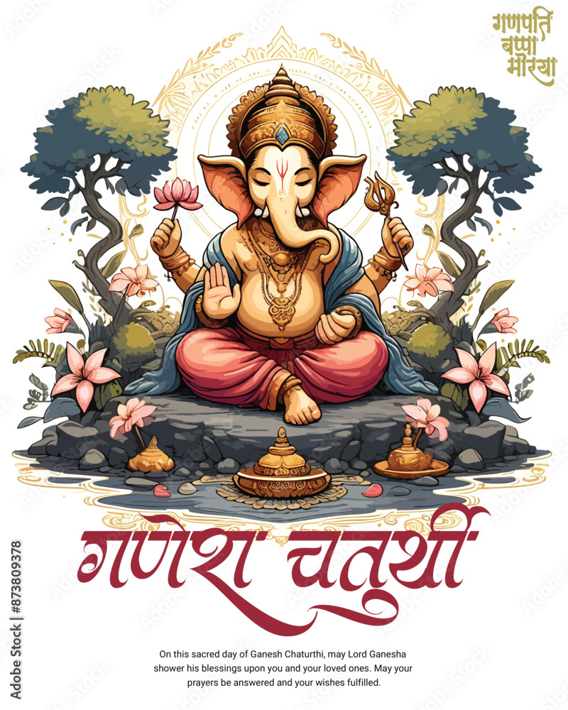Happy Ganesh Chaturthi Indian God Festival Celebration Social Media ...
