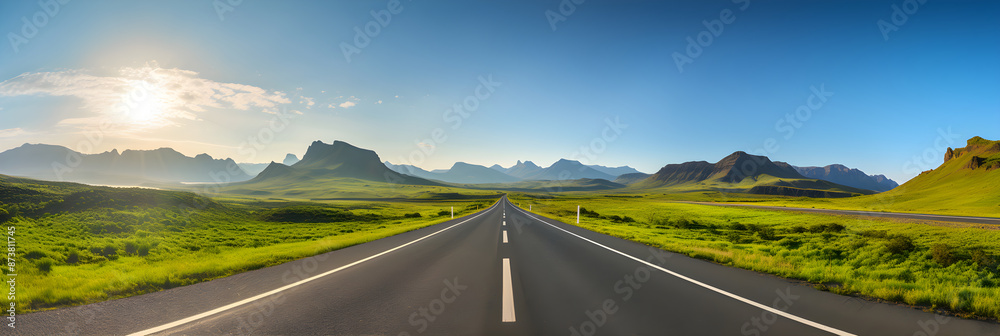 Open Road Adventure: An Inviting Asphalt Road to The Horizon Between ...