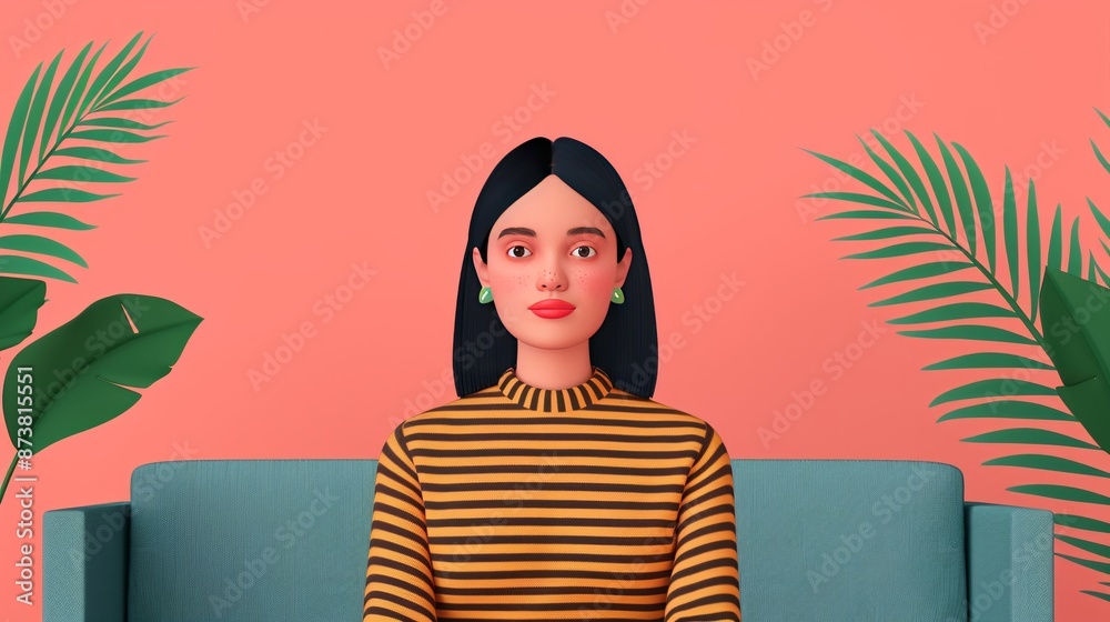 Friendly virtual assistant on a vibrant website, offering booking ...